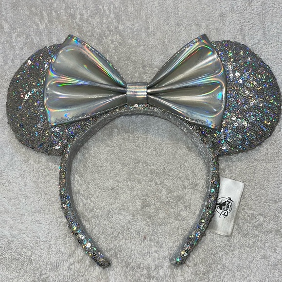 Disney | Accessories | Disney Parks Silver Sequins Mickey Ears | Poshmark